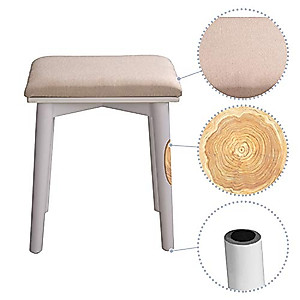 FUNKOCO Vanity Table Set with Lighted LED Touch Screen Dimming Mirror,Makeup Dressing Table with 2 Sliding Drawers, 1 Cushioned Stool for Bedroom, Bathroom (White)