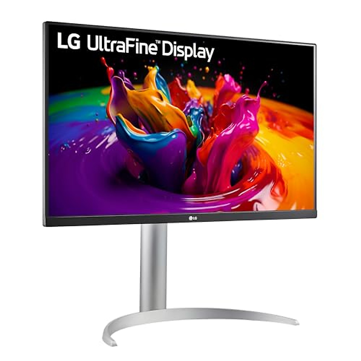 LG 27UP650-W Monitor 27” UHD (3840 x 2160) IPS Display, VESA DisplayHDR 400, DCI-P3 95% Color Gamut, 3-Side Virtually Borderless Display, Height/Pivot/Tilt Adjustable Stand – Silver