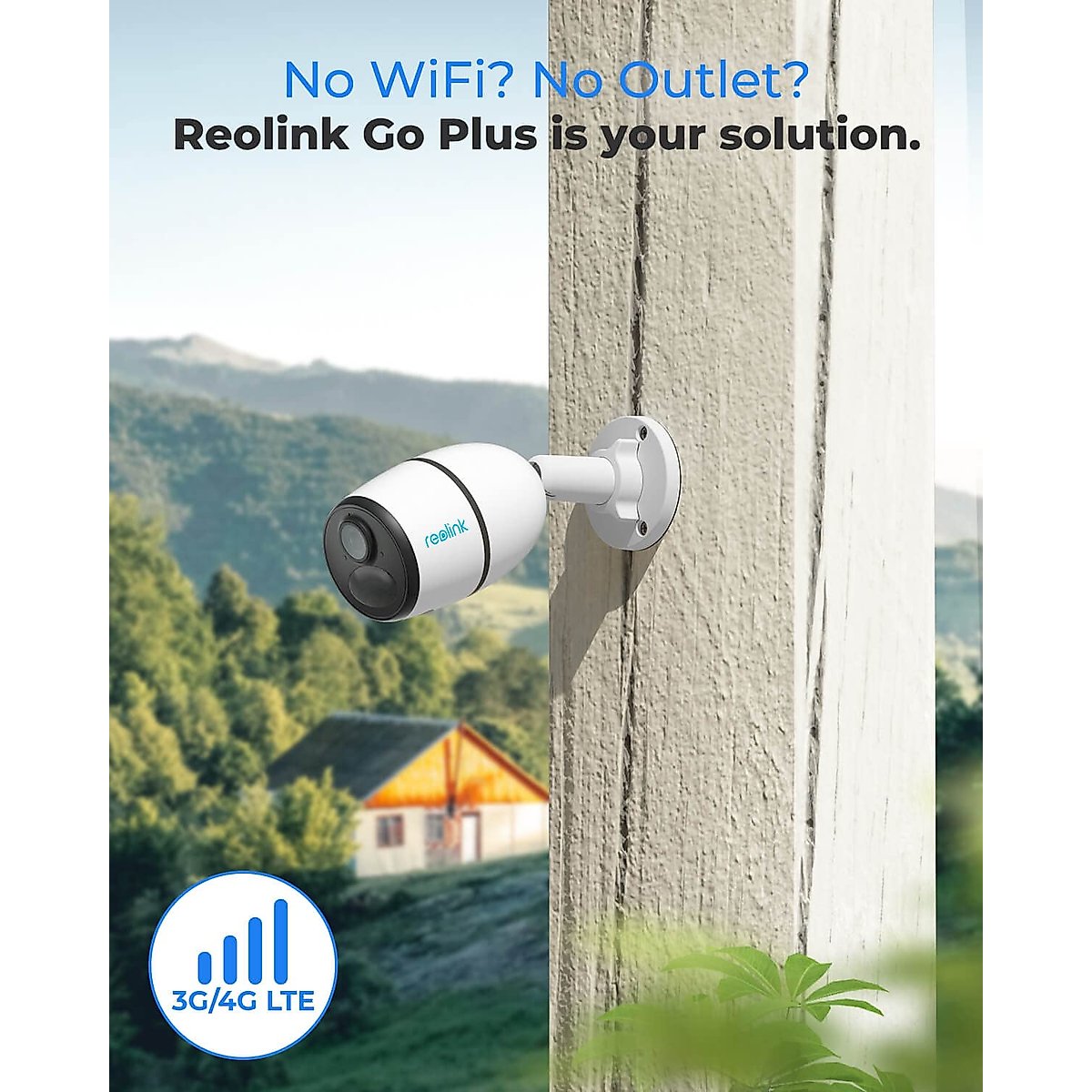 REOLINK Cellular Security Camera Wireless Outdoor, 4G LTE No WiFi Needed, 2K HD with Person/Vehicle Smart Detection & Playback, Rechargeable Battery Powered, Time Lapse, Two-Way Talk, Go Plus