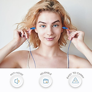 100 Pairs Ear Plugs, Corded Earplugs, Reusable, Individual Package, Soft & Comfortable, Ear Plugs for Noise Cancelling 27dB NRR, Snoring, Shooting, Working, Loud Noise