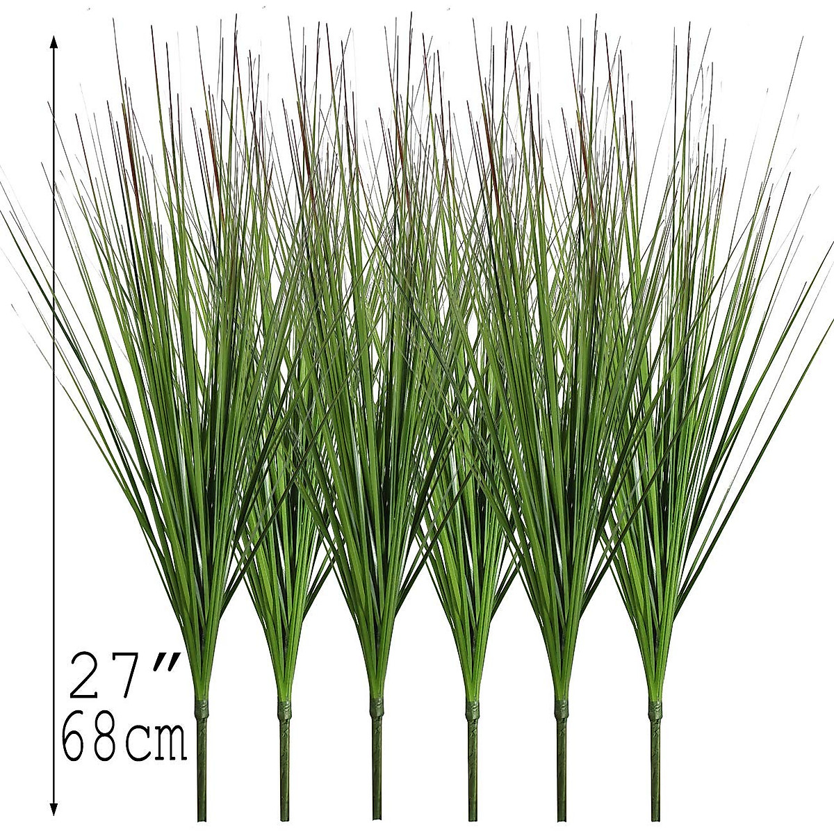 27" Artificial Plants Onion Grass Greenery Faux Fake Shrubs Plant Flowers Wheat Grass for House Home Indoor Outdoor Office Room Gardening Indoor Décor 6 Pack