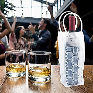 2 Pcs Wine Chiller，Ice Wine Bag, Gel Wine Bottle Chill Cooler Ice Bag,Wine Cooler Refrigerator & Beverage Transport, Clear Freezer Bag，Wine Bottle Chiller Cooler for Red White Champagne or Sparkling