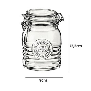 Bormioli Rocco Officina1825 Jar with Swing Top, 17 oz, Clear, 1 Count (Pack of 1)