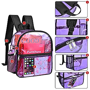 USPECLARE Clear Backpack for Stadium Approved 12×6×12, Water proof Clear Bag for Stadium Events and Concert Work Sport Event