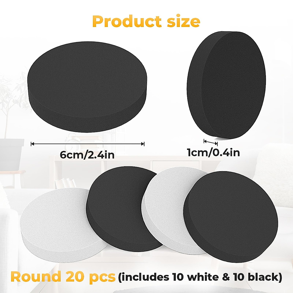 YUEYIN 20pcs Headboard Stoppers for Wall, Prevents Headboard Shaking, Creates Noise-Free Sleep Environment, Headboard Stabilizer, Furniture Pads (Square)