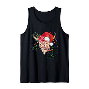 Farmhouse Christmas Stocking Stuffers Highland Christmas Cow Tank Top