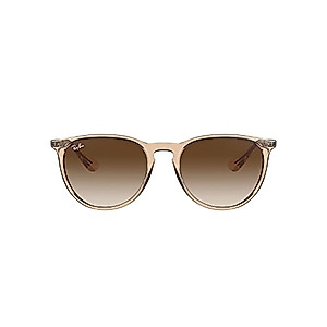 Ray-Ban RB4171 Erika Round Sunglasses, Transparent Light Brown/Brown Gradient Dark Brown, 54 mm