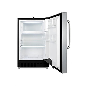 Summit Appliance ALRF49BCSS 20" Wide Built-in Refrigerator-Freezer, ADA Compliant, Adjustable Shelves, 2.68 cu.ft Capacity, Manual Defrost, Adjustable Thermostat, Stainless Steel Door
