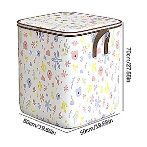 AZXY Clothes Storage Bags Large Capacity, Closet Organizers and Storage Bins, Foldable Wardrobe Storage with Lids and Handles for Blanket Comforter Clothing Bedding, Containers Box (L)