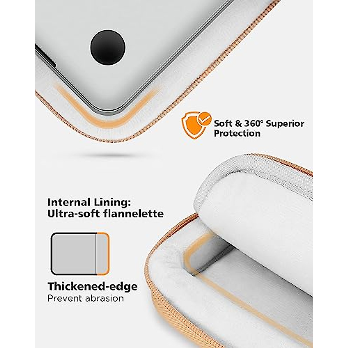 NIDOO 16-15.6 inch Laptop Sleeve Protective Handbag Shoulder Bag for 16" MacBook Pro M1 M2 Pro MAX / 15.6" Lenovo ThinkPad E15 L15 T15 Gen 2/16" ThinkPad T16 / Yoga 7i / HP ENVY Laptop 16, Yellow