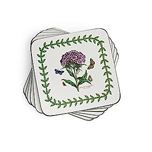 Pimpernel Botanic Garden Collection Coasters | Set of 6 | Cork Backed Board | Heat and Stain Resistant | Drinks Coaster for Tabletop Protection | Measures 4” x 4”