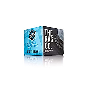 The Rag Company - Ultra Utility Brush - Durable, Strong, and Safe for Many Detailing Tasks; Sturdy Wooden Grip; Soft Nylon Bristles