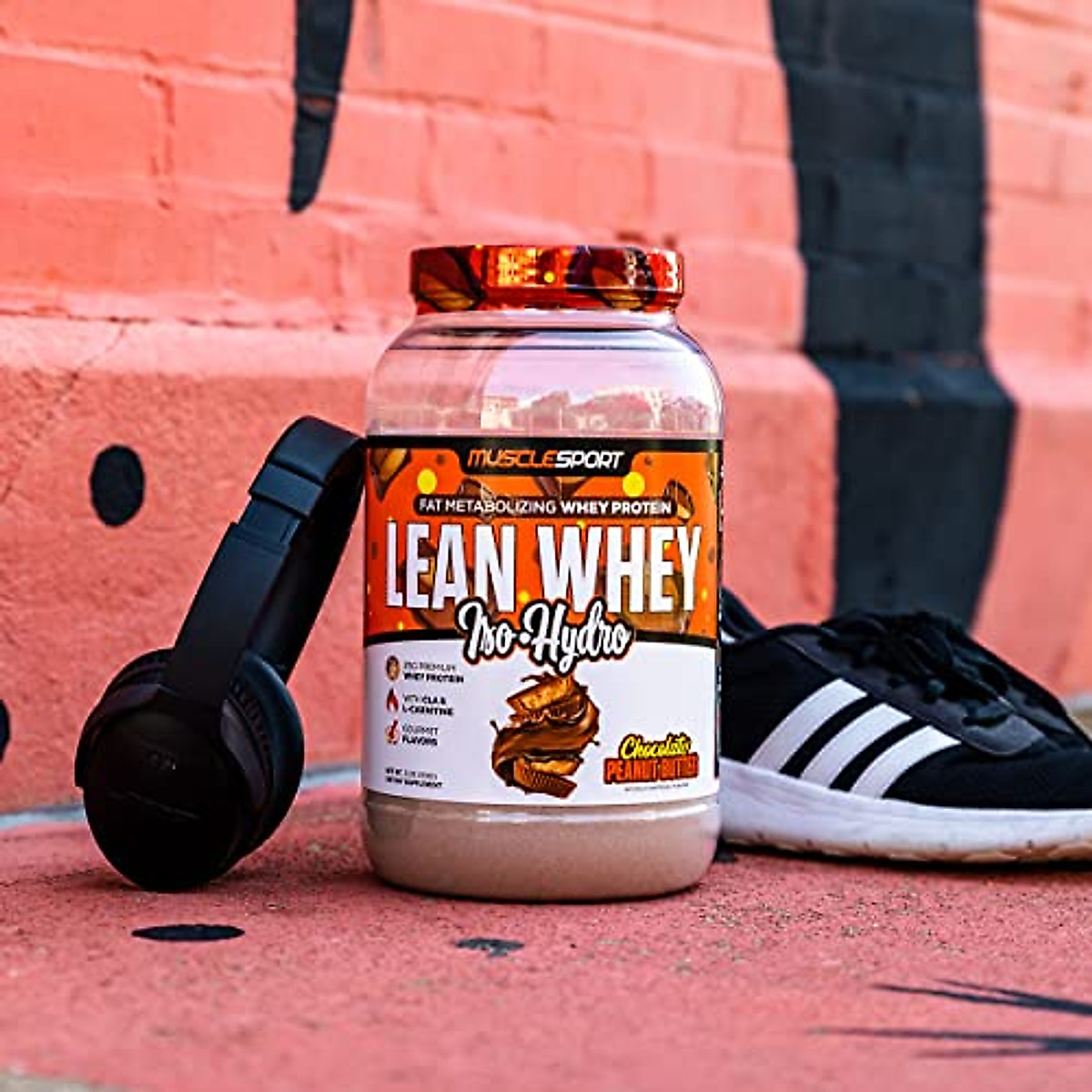 Musclesport Lean Whey Revolution™ Protein Powder - Whey Protein Isolate - Low Calorie, Low Carb, Low Fat, Incredible Flavors - 25g Protein per Scoop (2LB, Chocolate Peanut Butter)