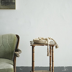 RUIRUICO Large Wood Bead Garland with 1.4" Diameter Wooden Beads, Wooden Beads Garland with Tassels, Decorative Beads for Farmhouse Decor (Natural, 41 Inches)