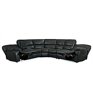 Homelegance 4 Piece Pecos Power Reclining Sectional with LED, Gray
