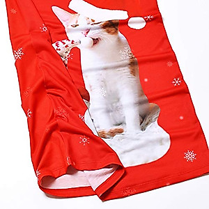 Jxstar Girls Princess Nightgowns Christmas Santa Cat Pajamas Cotton Sleepwear Pjs Dresses,Szie 6 7