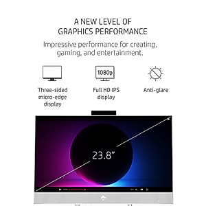 HP All-in-One Desktop PC, 11th Gen Intel Core i5-1135G7 Processor, 8 GB RAM, 512 GB SSD Storage, Full HD 23.8” Touchscreen, Windows 10 Home, Remote Work Ready, Mouse and Keyboard (24-df1270, 2021)