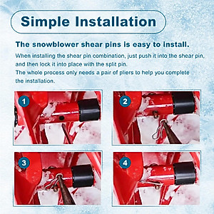 Snow Blower Shear Pins 738-04155 and Cotter Pins 714-04040 Compatible with Craftsman,MTD,Cub Cadet,Troy-Bilt,Yard-Man Snow Blower Fit for 900 Series Two-Stage Snow Thrower Models 2007 and After-6 Pack