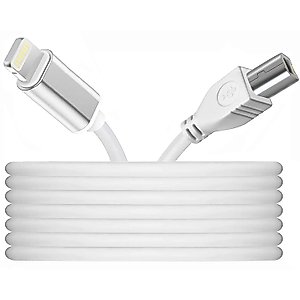 Wahbite iPhone to USB B Midi Cable 5FT, Lightning to USB 2.0 Midi Interface Cord for iPhone, iPad to Midi Controller, Electronic Music Instrument, Midi Keyboard, Recording Audio Interface and More