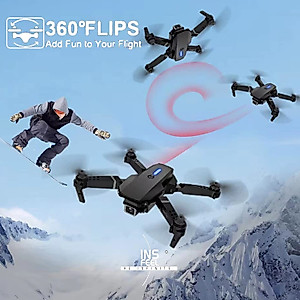 Mini Drone with Camera for Adults - Christmas Toy Gift for Teenage Boy Girl Beginner Age 14 Years Old - RC Quadcopter Multirotors | Foldable UAV | WiFi HD FPV Live Video | One Key Take Off/Land | Altitude Hold | Headless Mode | 360° Flip | Carrying Case (