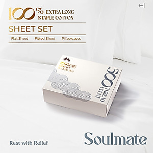Mayfair Linen Full Size Sheets Cotton - 500 Thread Count 4 PC 100% Cotton Full Size Sheet Sets, 16” Deep Pocket Full Size Sheets Set, Cooling Full Sheet Set, Luxury Hotel Sheets & Pillowcases (White)