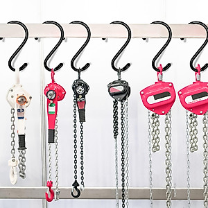 12 Pack 4 Inch S Hooks for Hanging Plants,Heavy Duty S Hooks,Vinyl Coated Non Slip Clothes S Hooks,Black S Hooks Pot Rack Closet Hooks for Hanging Plants, Clothes, Kitchen Utensil, Pots, Pans, Bags