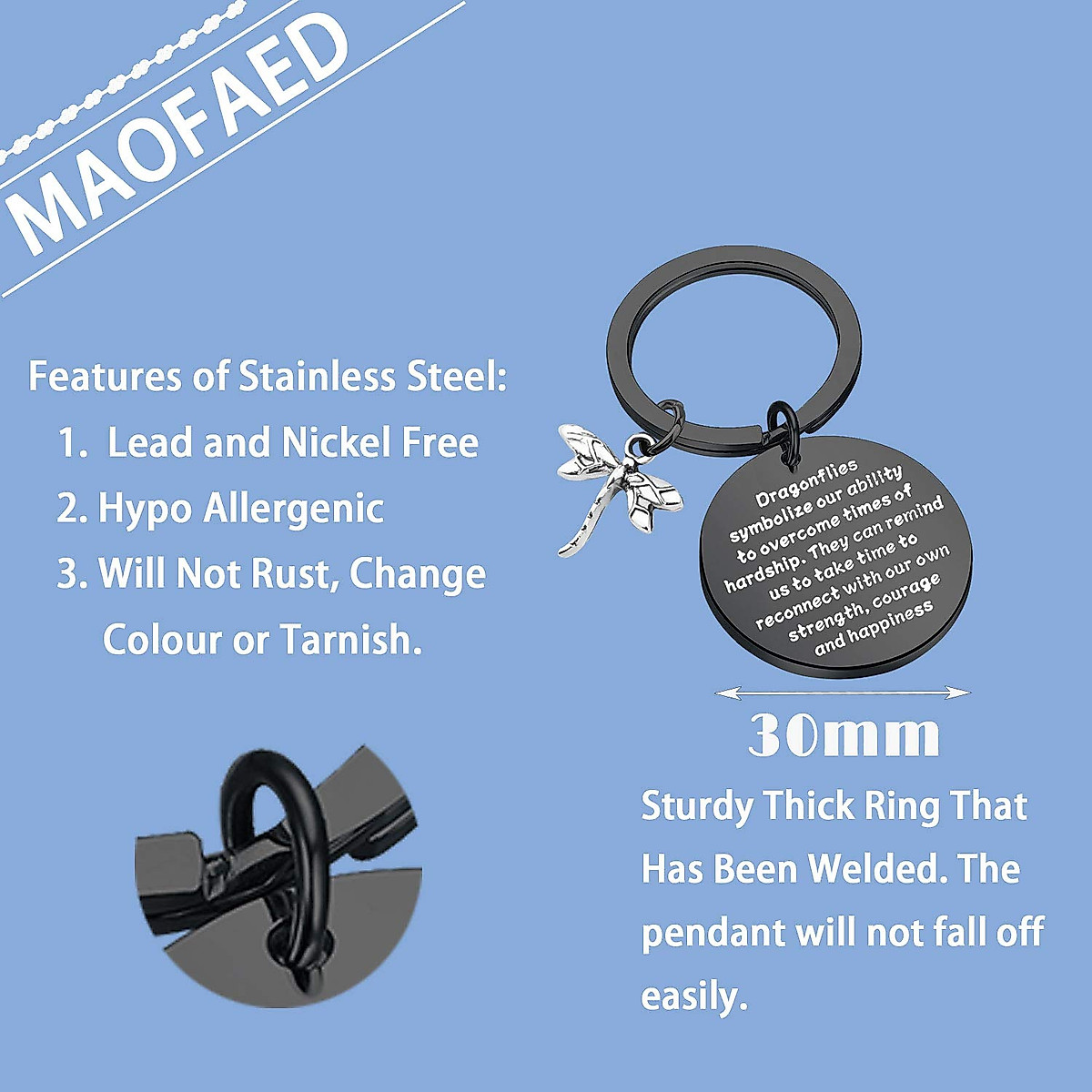 MAOFAED Dragonfly Gift Dragonfly Lover Gift Dragonfly Keychain Inspirational Gift Encouragement Gift Dragonfly Spiritual Gift