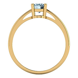 Clara Pucci 1.0 ct Oval Cut Solitaire Natural Swiss Blue Topaz VVS1 Engagement Bridal Promise Anniversary Ring 18k Yellow Gold Size 9.5