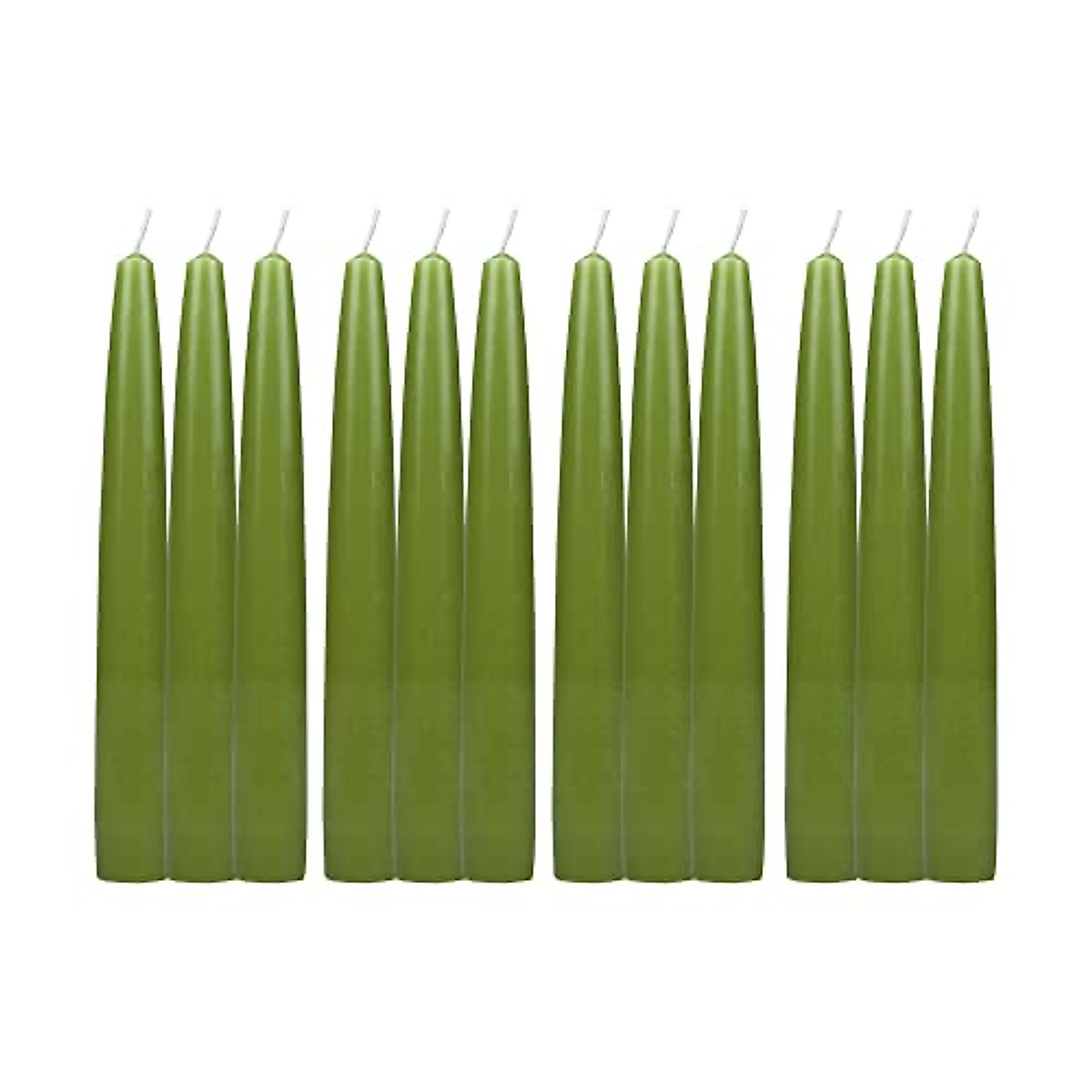 Zest Candle 12-Piece Taper Candles, 6-Inch, Sage Green