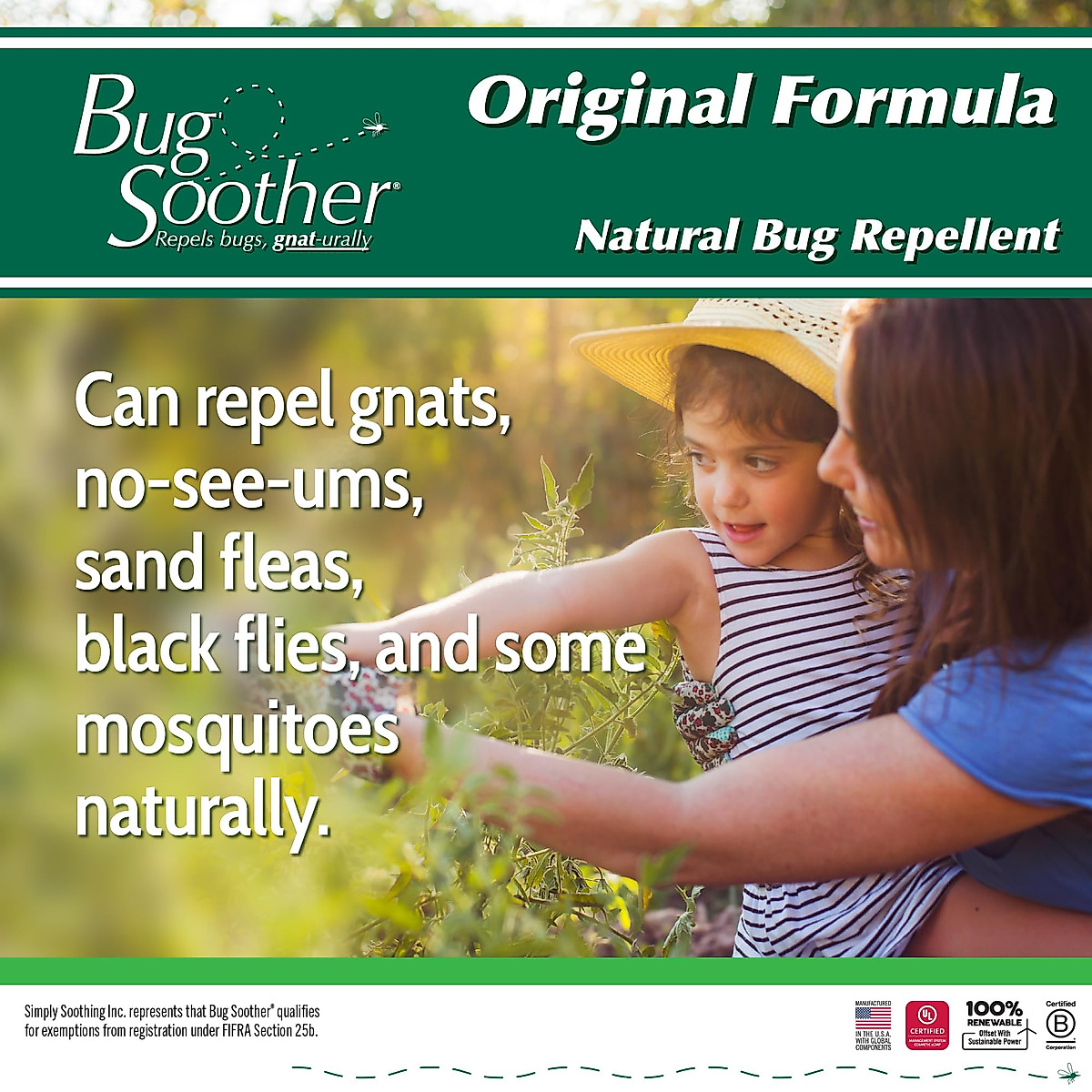 Bug Soother 1 Gallon - Natural Insect, Gnat and Mosquito Repellent & Deterrent with Essential Oils - 100% DEET-Free Safe Bug Spray for Adults and The Environment - Made in USA - W/O Sprayer