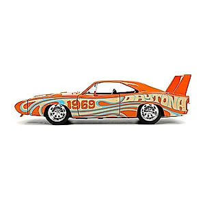 Jada Toys I Love The 60’s 1:24 1969 Dodge Charger Daytona Die-Cast Car, Toys for Kids and Adults, Orange