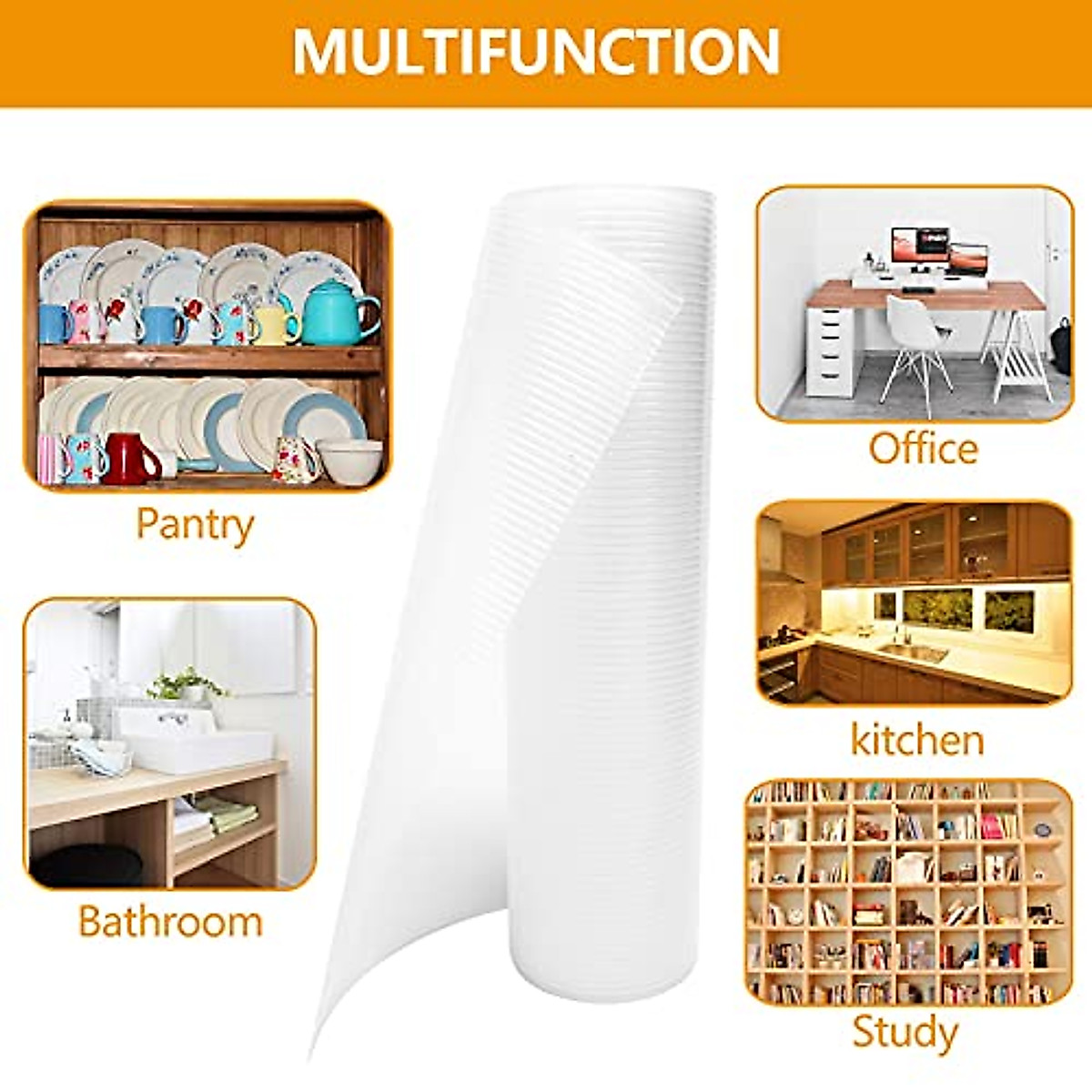 Gantan Clear Shelf Liner 12inch by 30ft Plus 17.5inch by 30ft(2 roll)