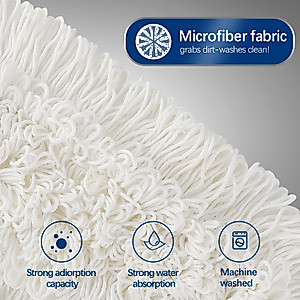 Yocada 36" Commercial Industrial Cotton Mop Dust Floor Mop with Total 2 Mop Pads for Cleaning Office Garage Hardwood Warehouse Factory Mall Deck 59 Inch Long
