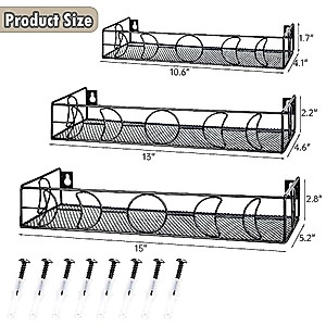 Moon Phase Floating Shelves,3 Sizes Small Floating Shelves for Wall Storage,Moon Phase Wall Decor Shelf for Bathroom Kitchen Bedroom Living Room