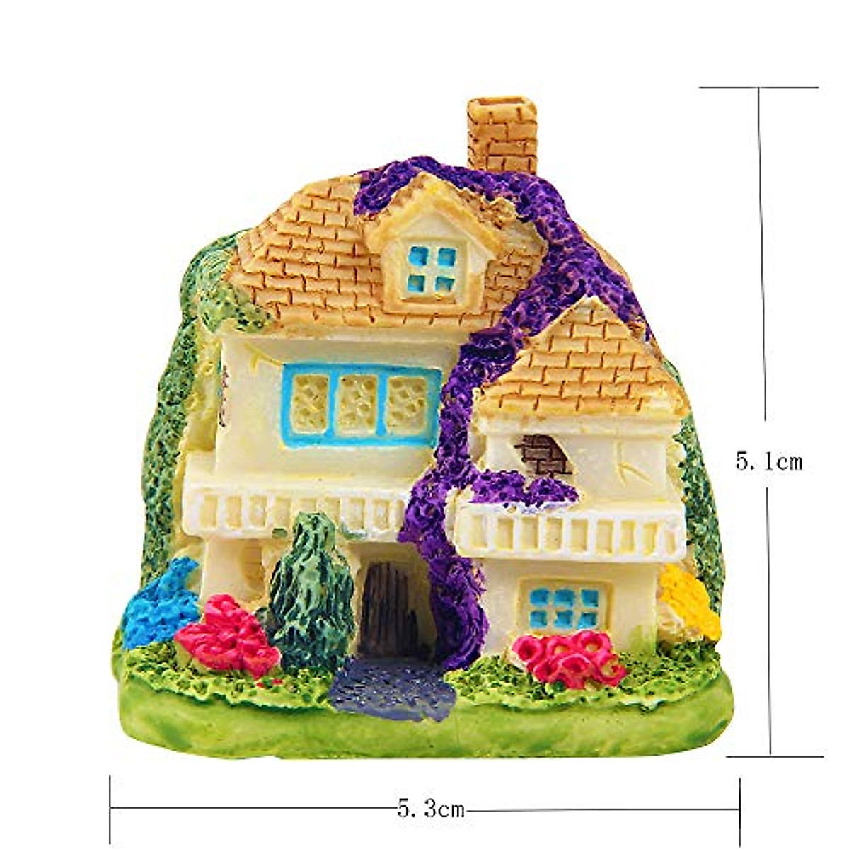 Kbraveo 15-Piece Miniature Fairy Garden Set - Enchanting Resin Cottages