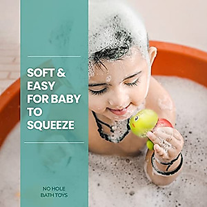 Mold Free Infant Bath Toys for 1 Year Old - 6pcs No Hole Ocean Sea Animal Bathtub Toys, Baby Bath Tub Toys No Mold