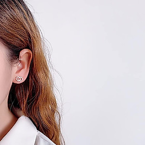 AYUKI C Stud Earrings for Women - C C Earrings , Gift for Birthday, Thanksgiving, Mother's Day, Casual or Daily Wear (C18KGOLD)