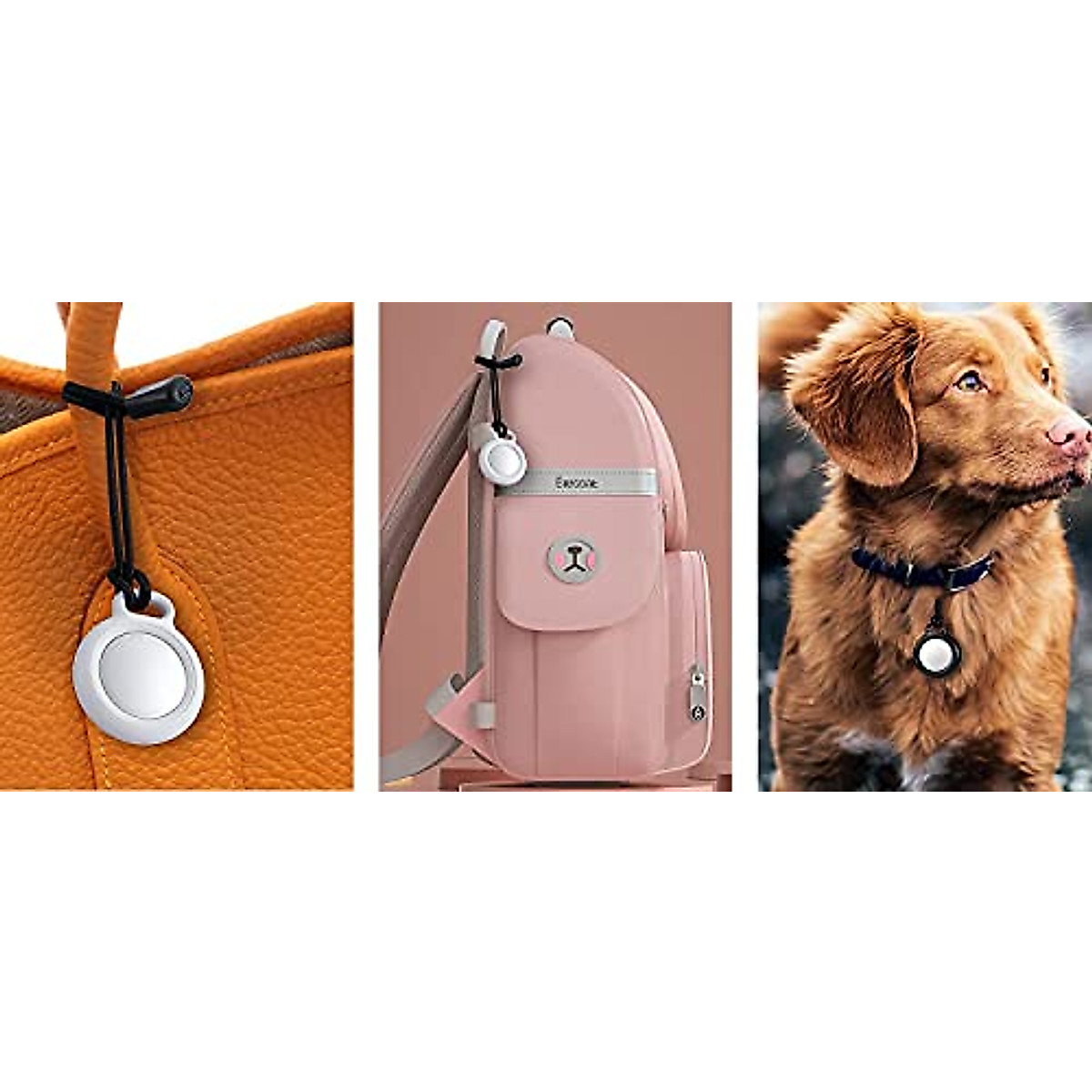 Compatible with Apple Airtag Case (Style : A - Black + White +Blue+Green+ Pink+ Purple(6 Pack))