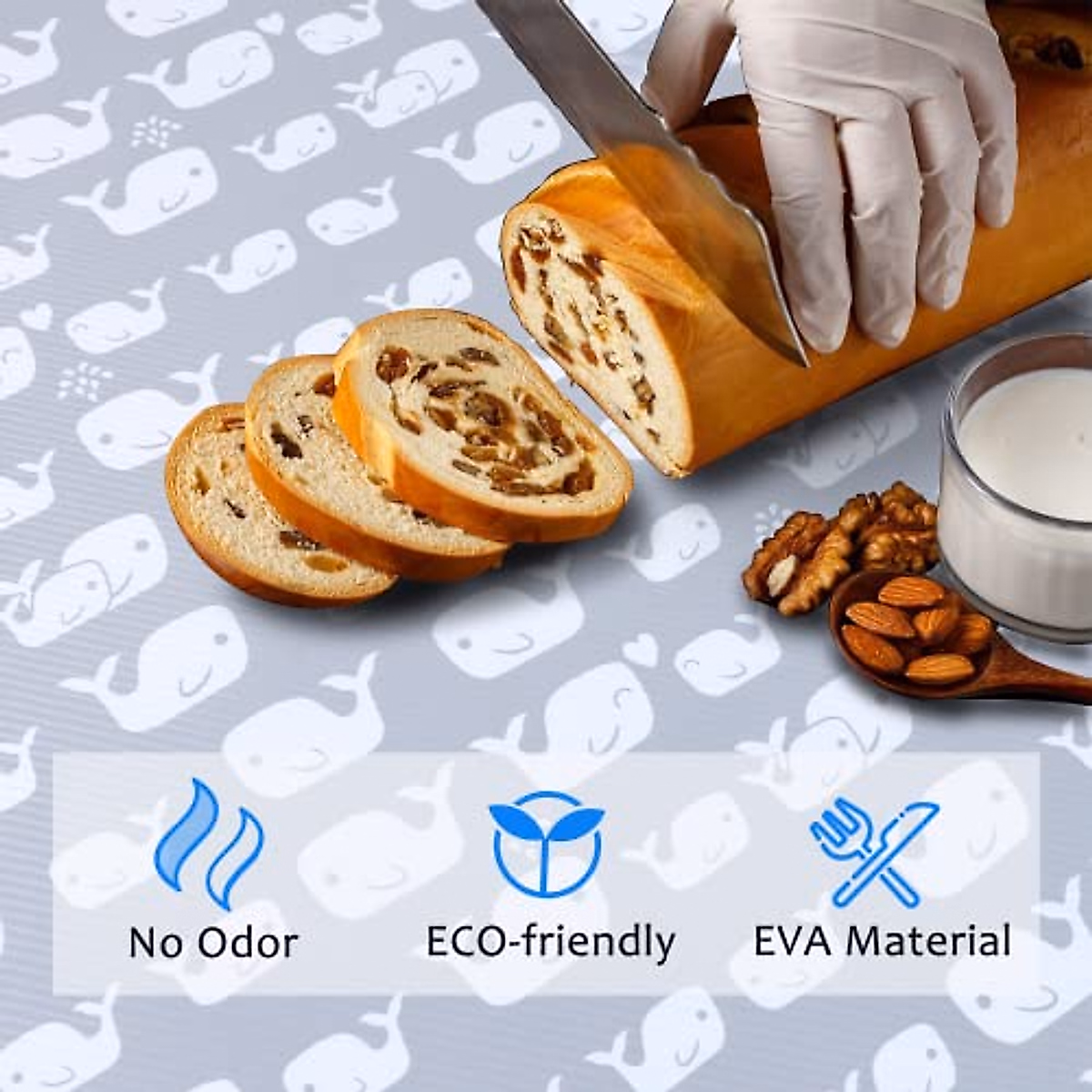 Cabinet Liners Non Slip Waterproof Drawer Shelf Liner 12 Inch Wide X 20 Ft Whale Pattern Non Adhesive Oil-Proof Liners for Kitchen Refrigerator Wire Shelf Pantry Thicken Rotective Cupboard Mat