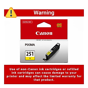 Canon CLI-251 Yellow Compatible to iP7220,iP8720,iX6820,MG5420,MG5520/MG6420,MG5620/MG6620,MG6320,MG7120,MG7520,MX922/MX722 Printers