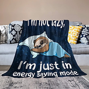 Cute Sloth Blanket Funny Sloth Decor Animal Throw Blanket Sloth Gifts for Girls Boys Super Warm Soft Plush Lightweight Fleece Flannel Blanket Winter Couch Bedding Blanket for Kids Baby Women 40"x50"