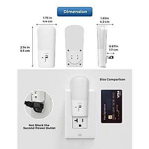 LOHAS Dimmable LED Night Light, Night Lights Plug into Wall, Dusk-to-Dawn Sensor, Daylight White 5000K, Adjustable Brightness 5-80lm Sleep Nightlight for Baby Nursery Bathroom Hallway, 2 Pack