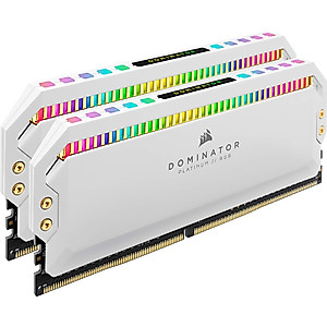 Corsair Dominator Platinum RGB DDR4 16GB (2x8GB) 3600MHz C18 Desktop Memory (12 Ultra-Bright CAPELLIX RGB LEDs, Patented DHX Cooling, Wide Compatibility, Intel XMP 2.0) White