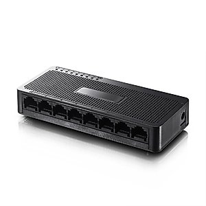 Netis ST3108S 8 Port 10/100Mbps Fast Ethernet Switch | Desktop Ethernet Splitter, Ethernet Hub, Plug and Play, Traffic Optimization Auto-Negotiation RJ45 Ports with Compact Design