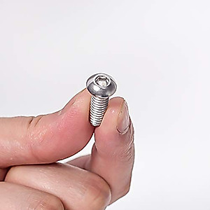 KINJOEK 100 Packes 1/4-20 x 1 Inch Button Head Socket Cap Bolts Screws, Allen Hex Socket Drive, 304 Stainless Steel 18-8, Full Thread, Bright Finish, Heavy Duty Machine Hexagon Screw Drive