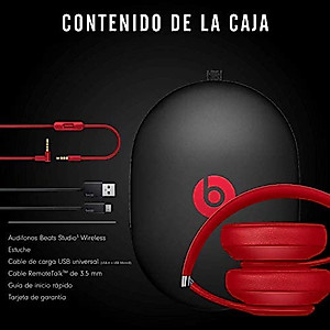 Beats Studio3 Wireless Noise Cancelling Over-Ear Headphones - Apple W1 Headphone Chip, Class 1 Bluetooth, 22 Hours of Listening Time, Built-in Microphone - Red