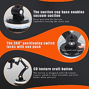 Pincuttee Sucker Car Phone Holder 2023 New Upgraded Sucker Car Phone Holder Mount Stand Universal Dashboard/Windshield/Window Phone Holder(Black,1PC)