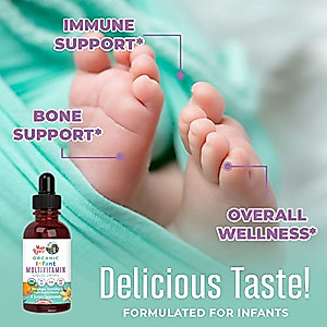 Multivitamin & Multimineral for Infants by MaryRuth's | USDA Organic | Sugar Free | Liquid Vitamins for Babies 6-12 Months | Immune Support & Overall Wellness | Vegan | Non-GMO | 2 Fl Oz