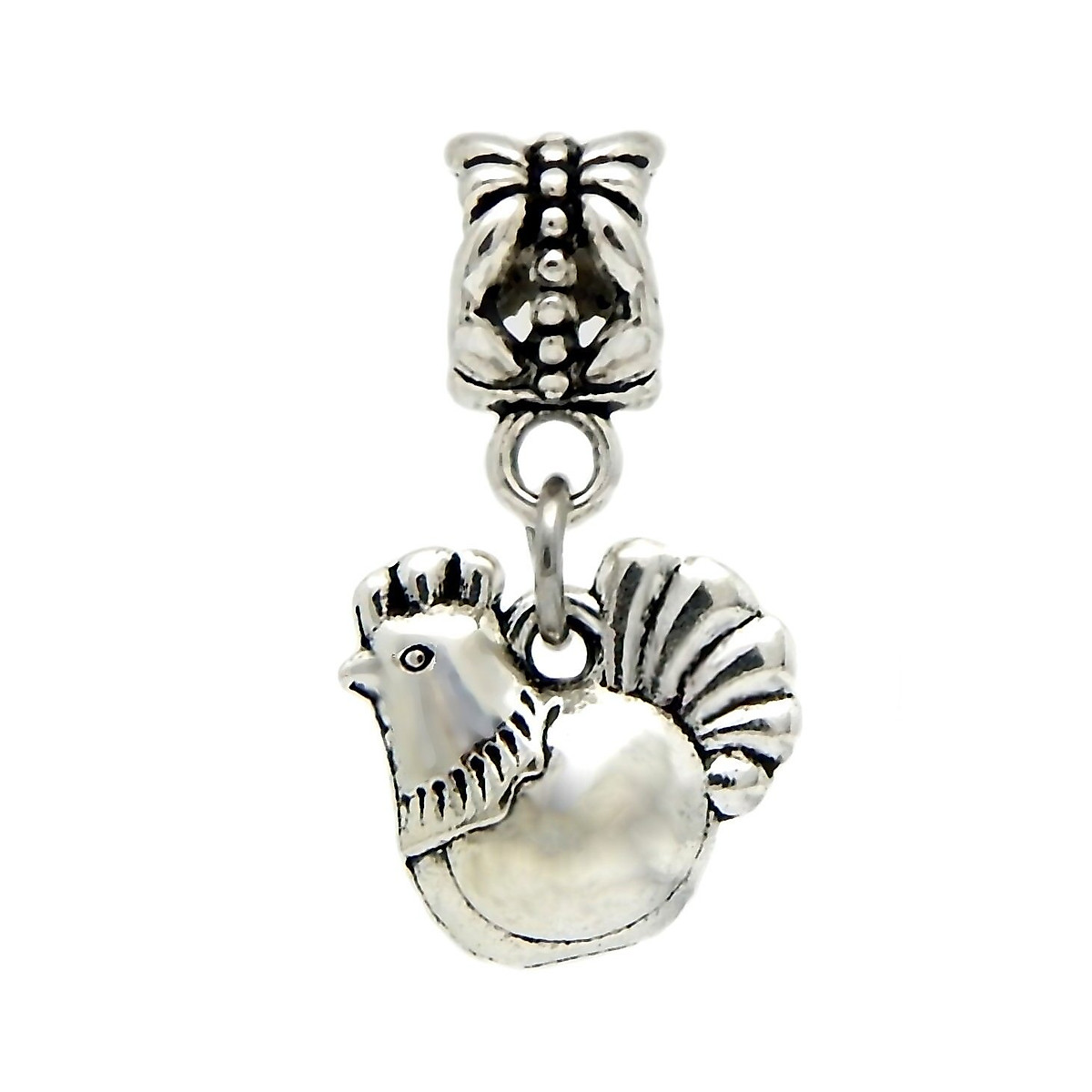 Dangle Chicken/Hen Charm Bead for Charms Bracelets