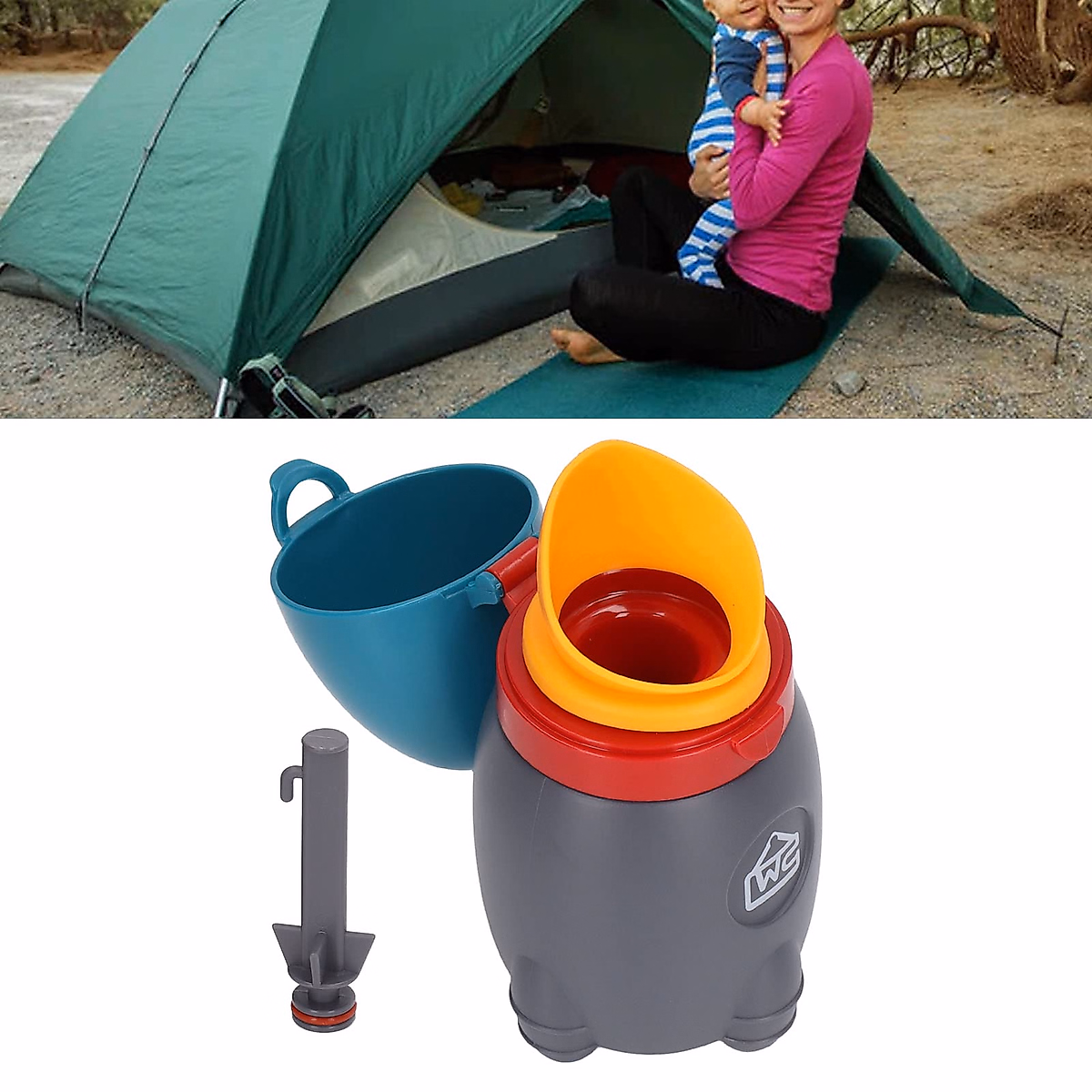 Portable Baby Child Potty Urinal Emergency Toilet, Pee Training Cup Good Sealing Cute Appearance Boys Potty Training Urinal for Home Car Travelling(Blue)